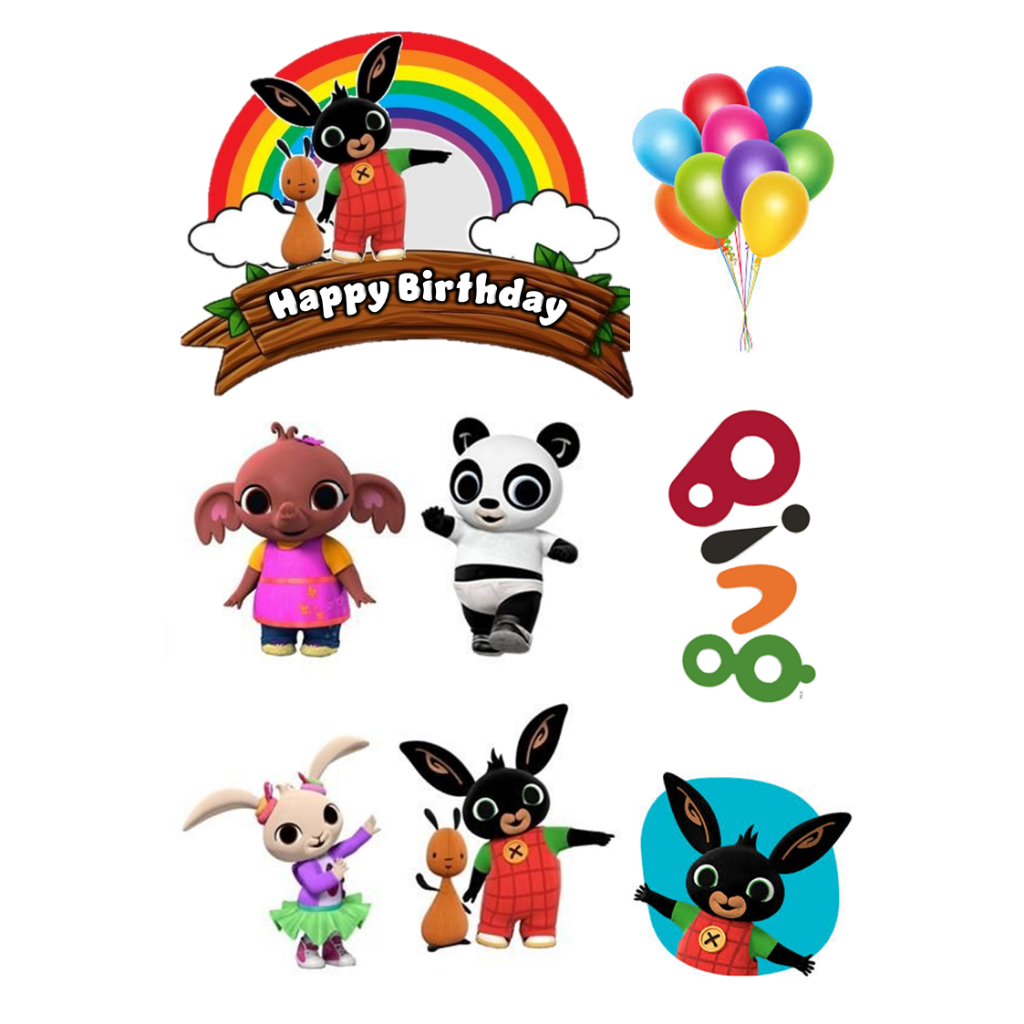 BING BUNNY CAKE TOPPER CUSTOM NAME | CHEAP BING BUNNY THEMED BIRTHDAY ...