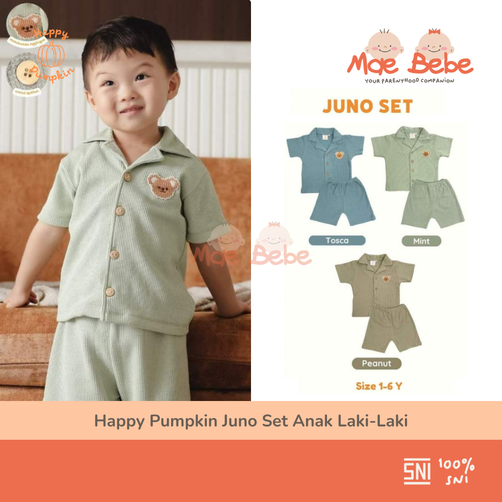 Happy Pumpkin Juno Short Suit Set for Boys 1-6 Years | Shopee Malaysia
