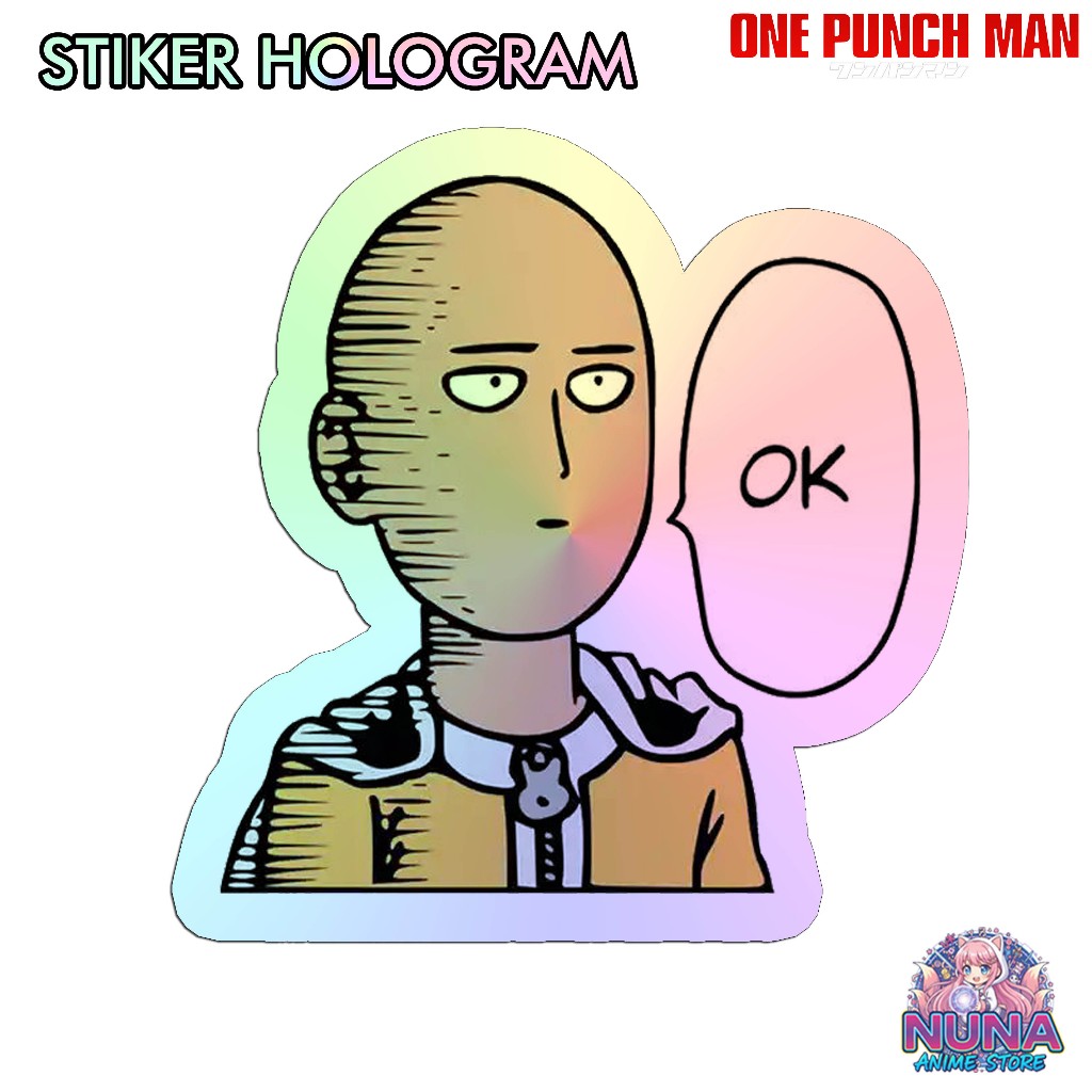 Stickers Glossy Laminated HOLOGRAM Sticker Anime Series One Punch Man ...