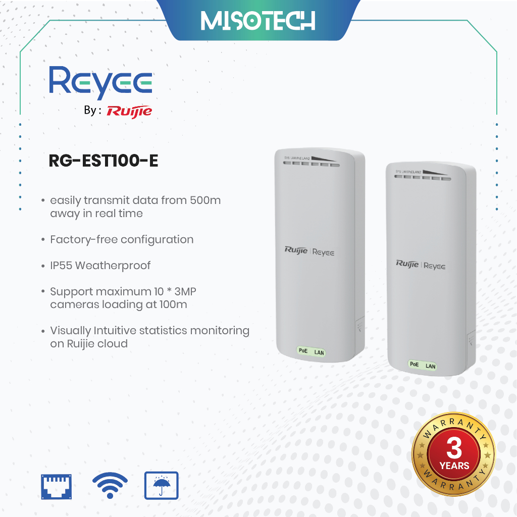 Ruijie RG-EST100-E Bridge Wireless Dual-Stream 2.4Ghz | Shopee Malaysia