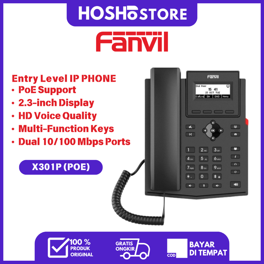 FANVIL Entry Level IP PHONE X301P (POE) | Shopee Malaysia