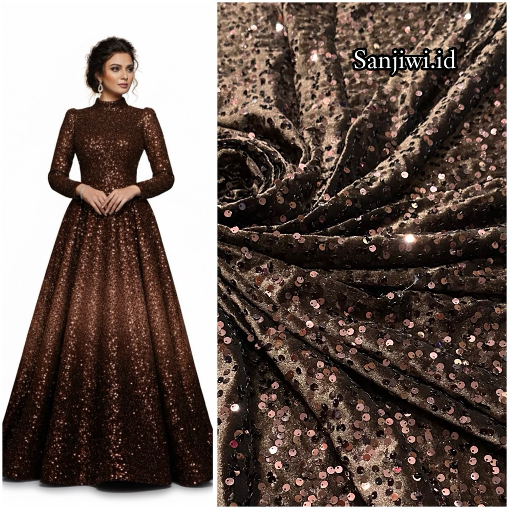 Premium Squin Sequin Velvet Fabric Material/ Stretch Squinbeludru ...