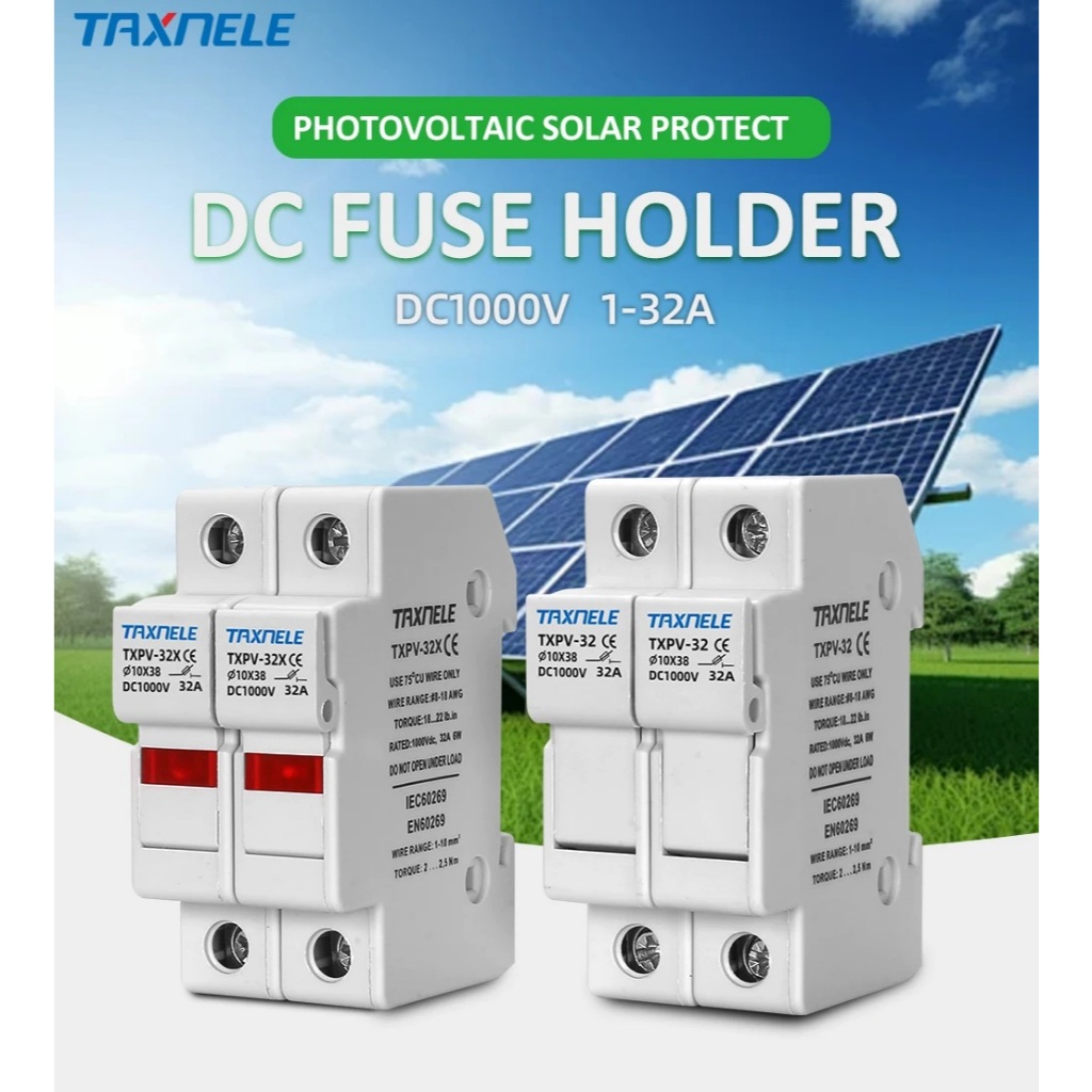 Fuse Holder DC 1000V Solar PV 32A 6A 10A 15A 20A 25A 30A - Solar Panel ...