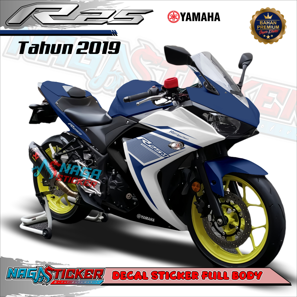 Decal Sticker Motor Full Body YAMAHA R25 OLD 2019 SIMPLE Motif Code ...