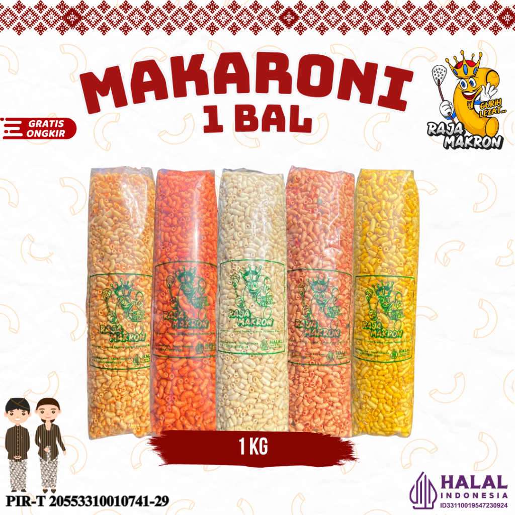 1 BALE OF KRESS BANTAT MACARONI 5 FLAVOR VARIANTS 1KG SNACK | Shopee ...