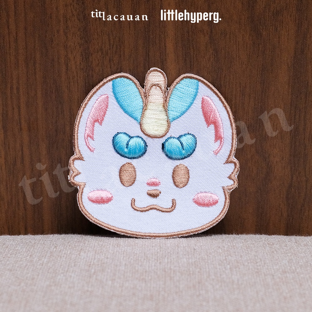 Tian Lu Fabulous Beasts Embroidery Patch (You Shou Yan) 3D 田 Thick Embossed White Furry Emblem ...