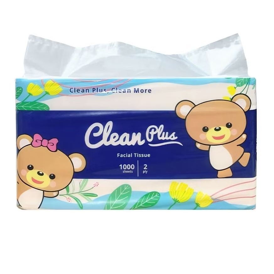 Clean Plus - Facial Tissue 1000 Sheets 2-Ply Facial Tissue 1000 Sheets ...