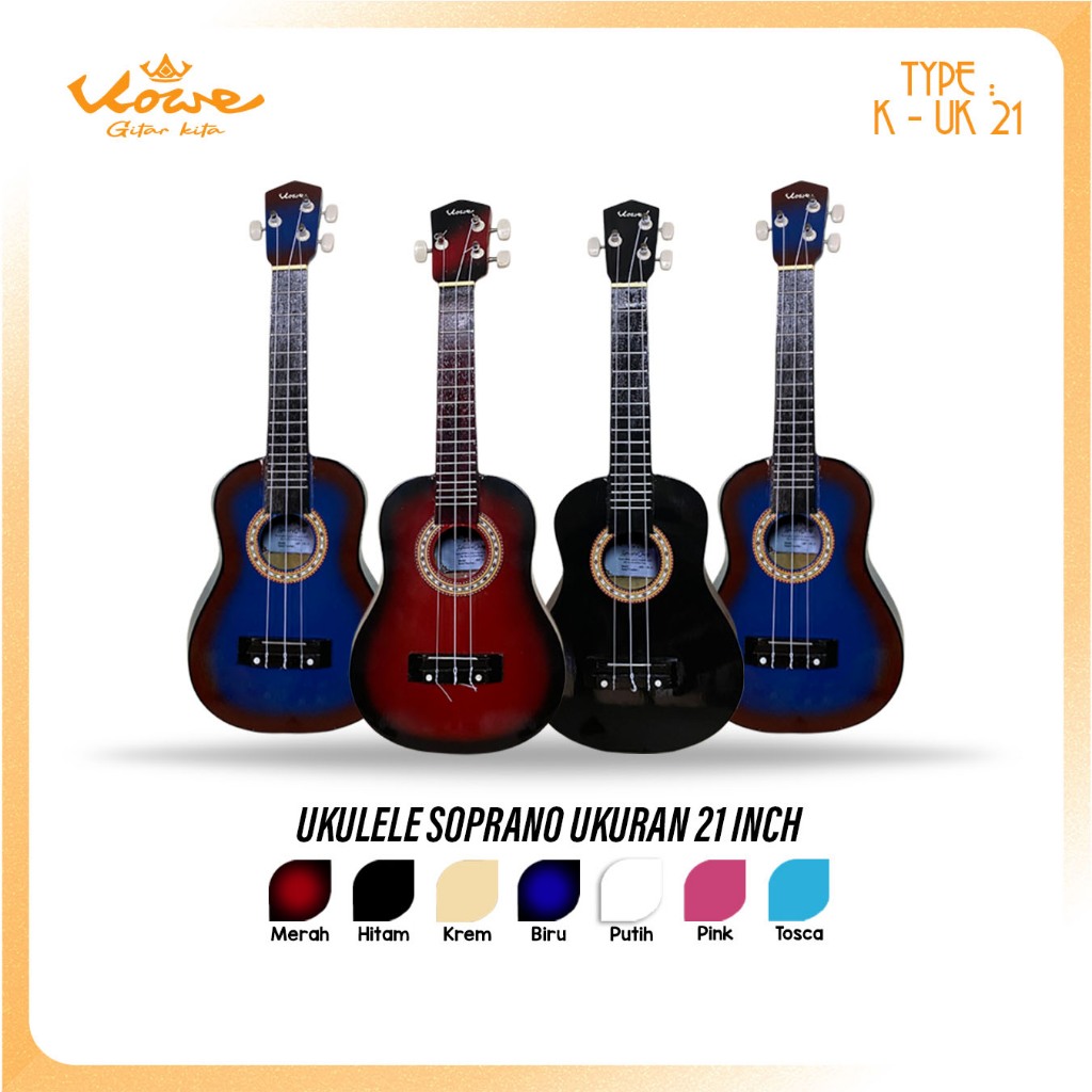 KOWE K - UK 21 Ukulele soprano 4 strings economical package | Shopee ...