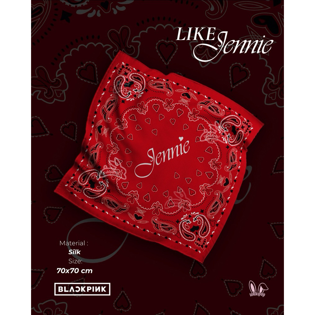 SILK BANDANA BLACKPINK SCARF DEADLINE 2025 JENNIE LISA ROSE JISOO ...