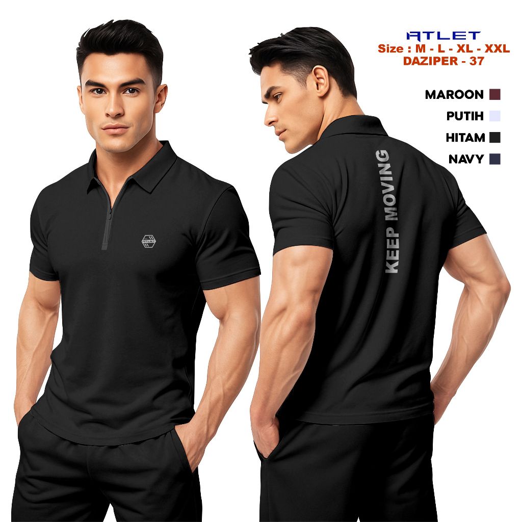 Zam&Gan Sport Wangki Zipper T-Shirt Dryfit Material Men's Running ...