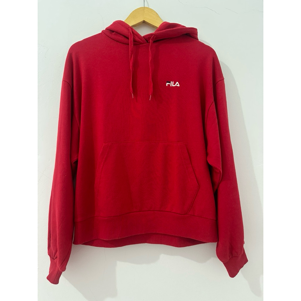 MERAH FILA Hoodie Jacket with red balloon sleeves | Shopee Malaysia