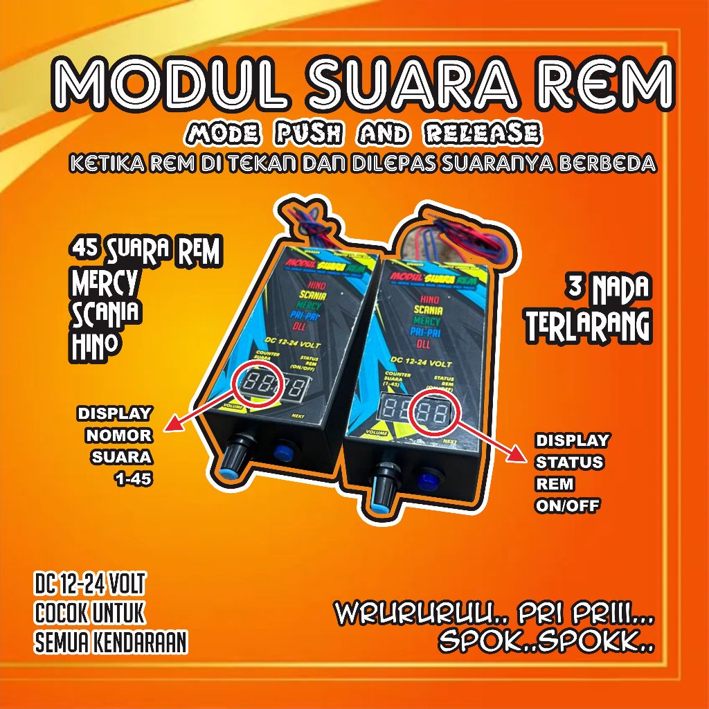 Brake Alarm Module, brake sound module 45 types of sounds 12-24 VOLT ...