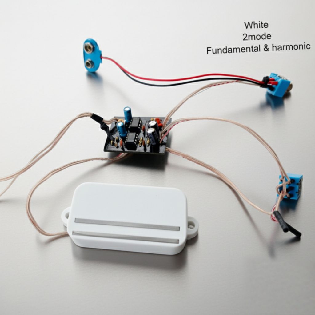 White Humbucker Guitar Pickup Sustainmental & Harmonic) + Assembly ...