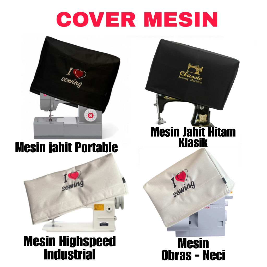 MESIN Overlock Sewing Machine Cover Overlock Sewing Machine Cover Dust ...