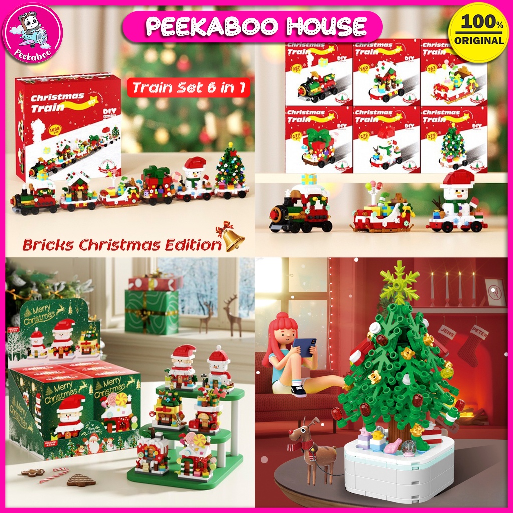 Nano Block Christmas Train DIY Gift Block Building Educational Peekaboo ...