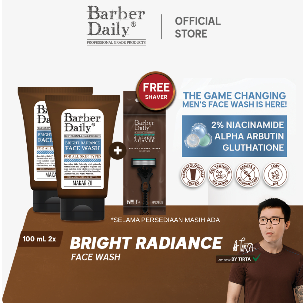Dual Pack Barber Daily Bright Radiance Face Wash 100mL x 2 | Shopee ...