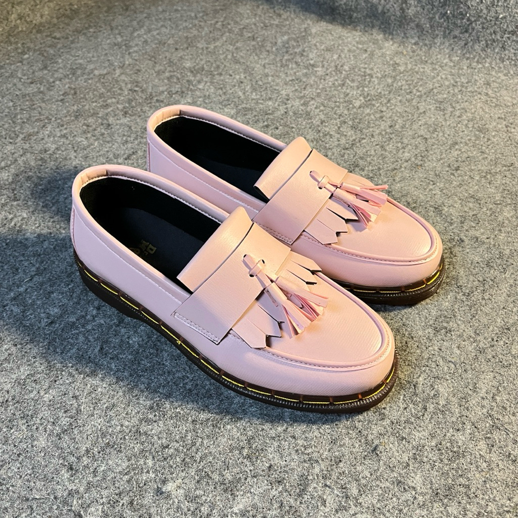 Docmart Penny Loafers Adrian Tassel Slip On Rose Pink Unisex Shoes ...