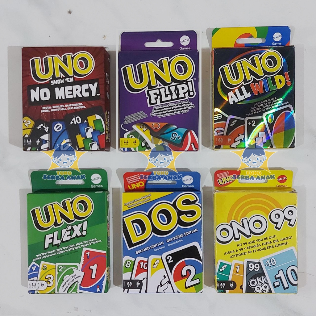 UNO CARD No Mercy Flip All Wild Flex Dos Ono 99 ORIGINAL CARD GAMES ...