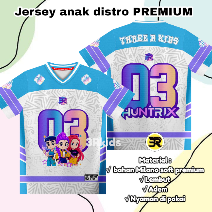 HUNTRIX CHARACTER JERSEY FOR UNISEX CHILDREN AGED 1-10 YEARS/K-POP ...