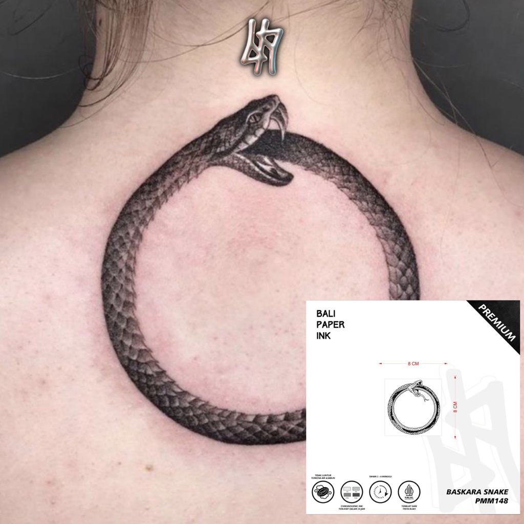 Bali Paper Ink PMM148 BASKARA SNAKE Fruit Ink Temporary Tattoo Premium ...