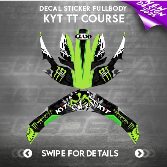 Decal helmet Sticker KYT TT COURSE monster motif bosdecal 2025 | Shopee ...