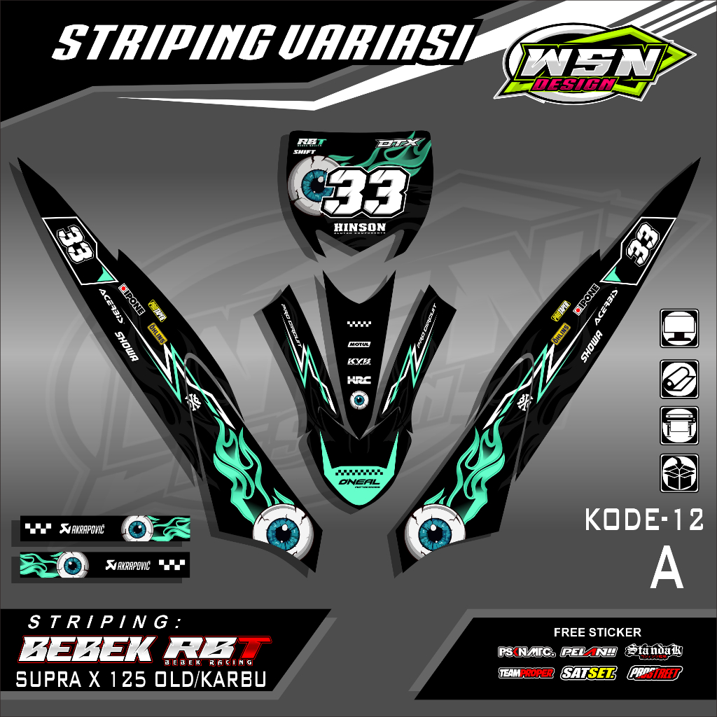MATA Sticker Striping MOTOR SILUMAN SUPRA X 125 OLD RBT BEBEK MODIF ...