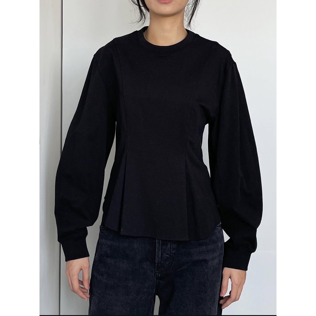 New sample fitted slim puffy top black3 | Shopee Malaysia