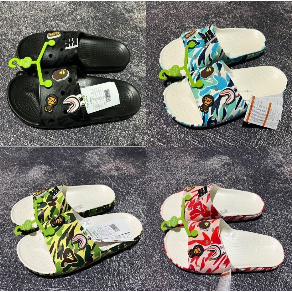 Classic Bape X slide / Men's and women's sandals Bape slide | Shopee ...
