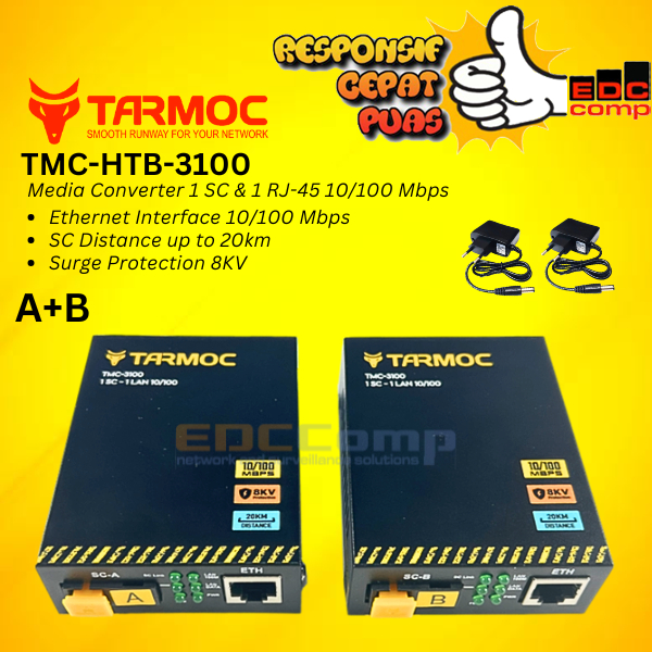 Tarmoc HTB3100 AB 1 FO 1 LAN 10/ 100Mbps | Media Converter 1 SC 1 LAN ...