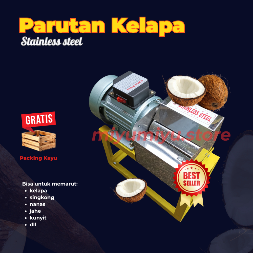 MESIN Electric Cassava Coconut Grater 125 Watt Stainless Steel Electric ...
