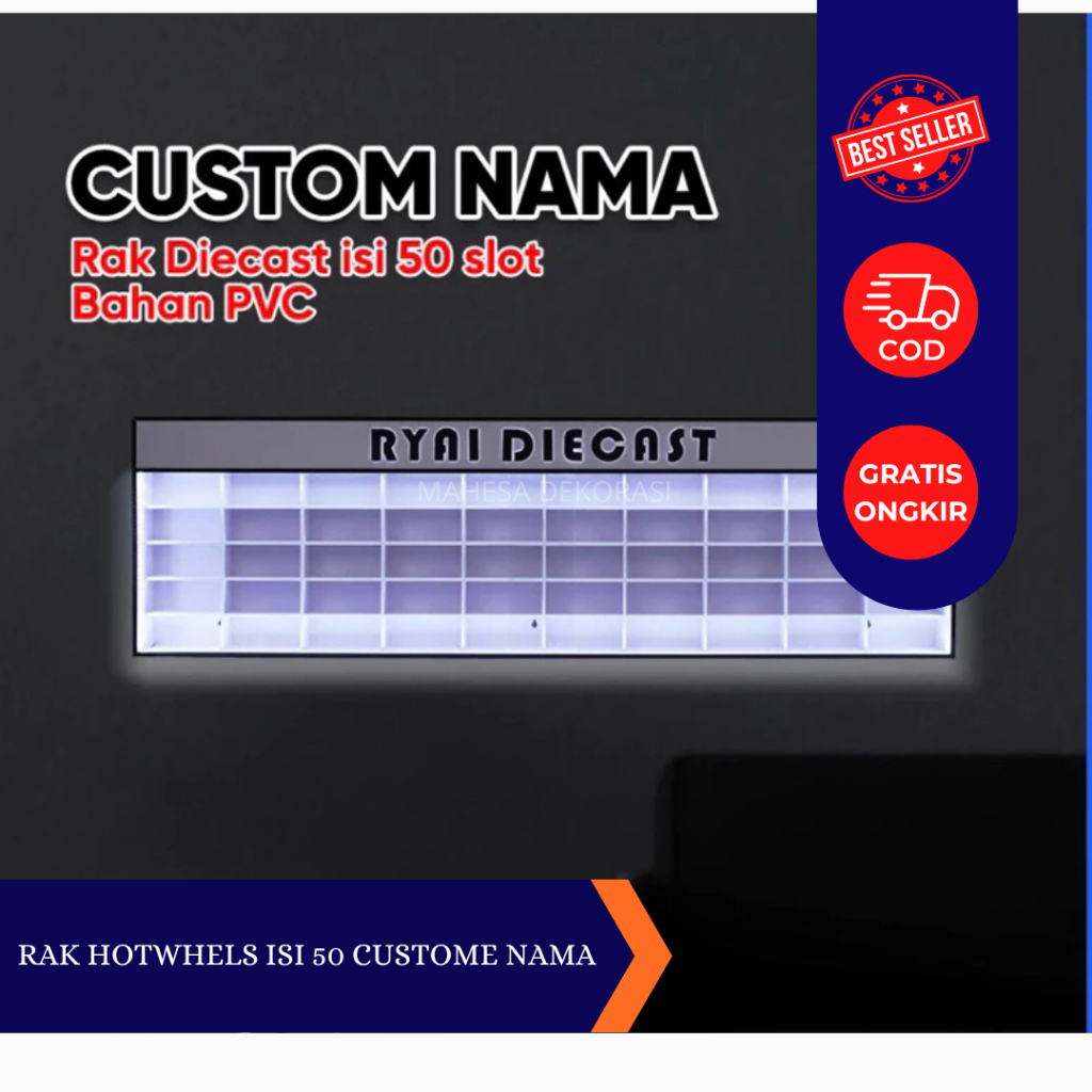 Custom Diecast Name Rack with 50 Slots and PVC Lighting | Shopee Malaysia