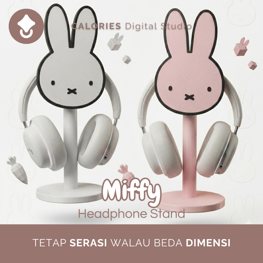 Miffy Cute Rabbit Edition Headphone Stand Desk Decor Gaming Table ...