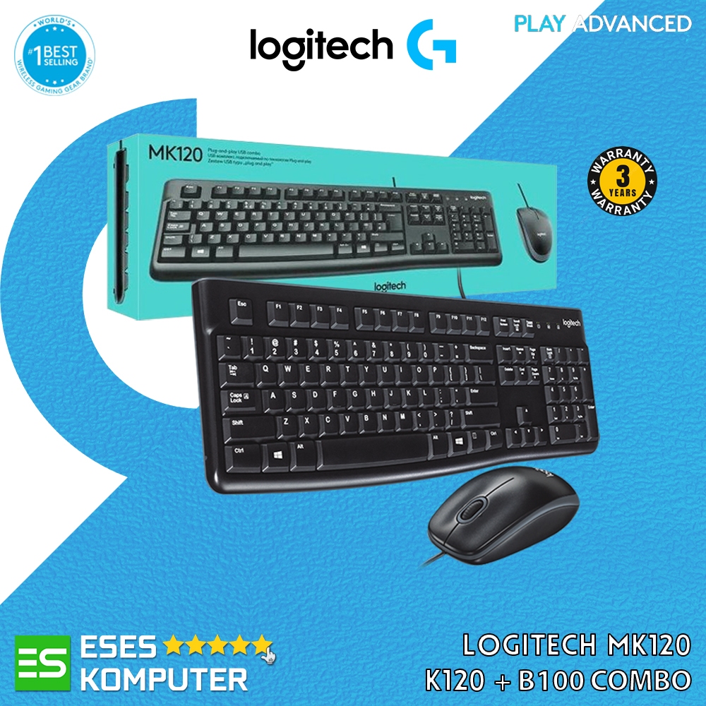 Logitech MK120 Combo Keyboard + Mouse - Logitech K120 + B100 | Shopee ...