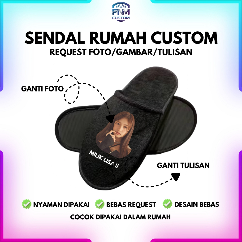 Custom Couple Photo Sandals, Anti-Change Indoor Sandals, Request Photo ...