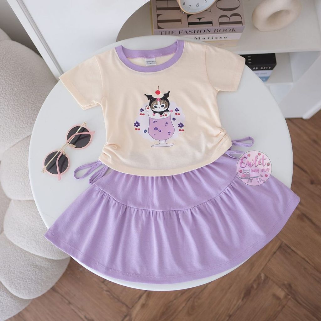 OWLET - Girls' Set - Patterned Skirt Set - Girls' Clothes - Character ...