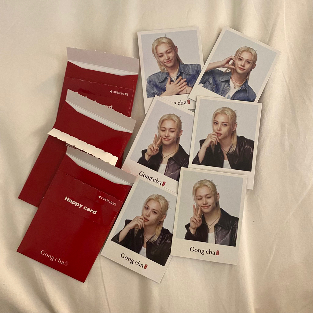 Stray Kid felix Gong Cha Polaroid Photocard (black shirt) | Shopee Malaysia