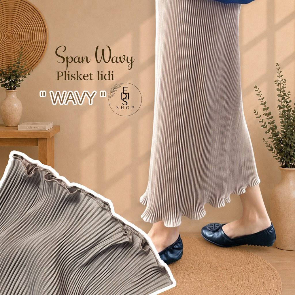 Wavy Pleated Long Span Skirt Wavy Pleated Skirt/ Span Skirt/ Wavy Skirt ...