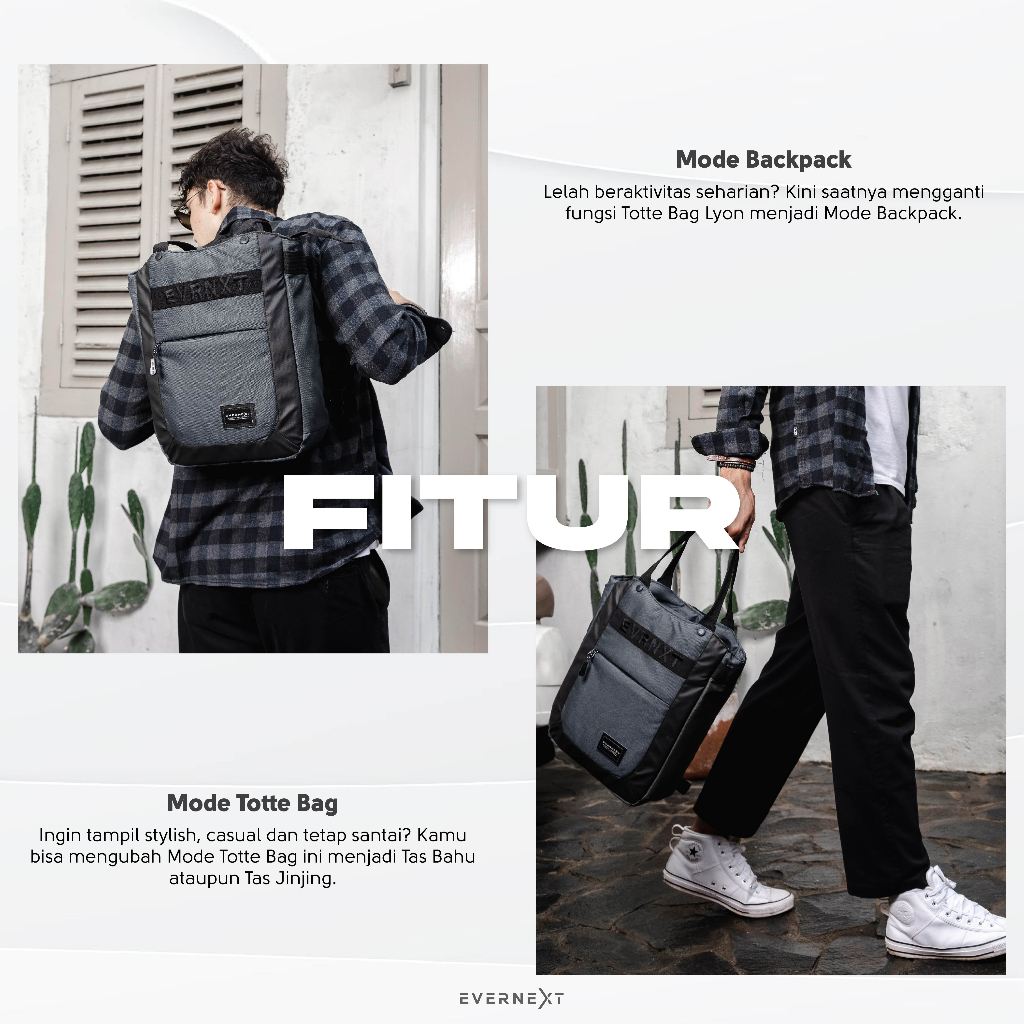 Evernext - Totte Bag Men Women Tote Bag Laptop Backpack Tote Bag Lyon ...