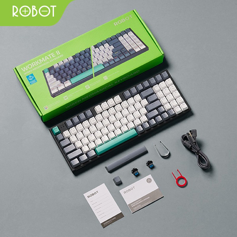 ROBOT WORKMATE II Mechanical Wired Keyboard Gaming 94 Keys PBT Keycaps ...
