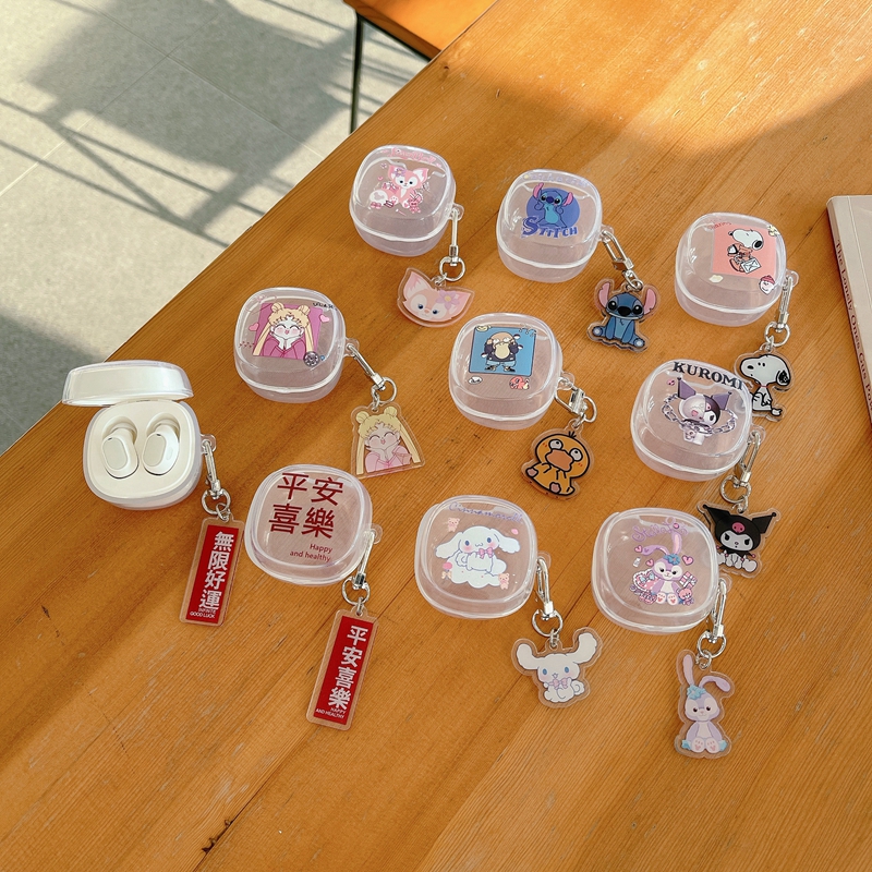 For Baseus Bowie WM02 TWS Transparent Cute Cartoon Earphone Cover for ...