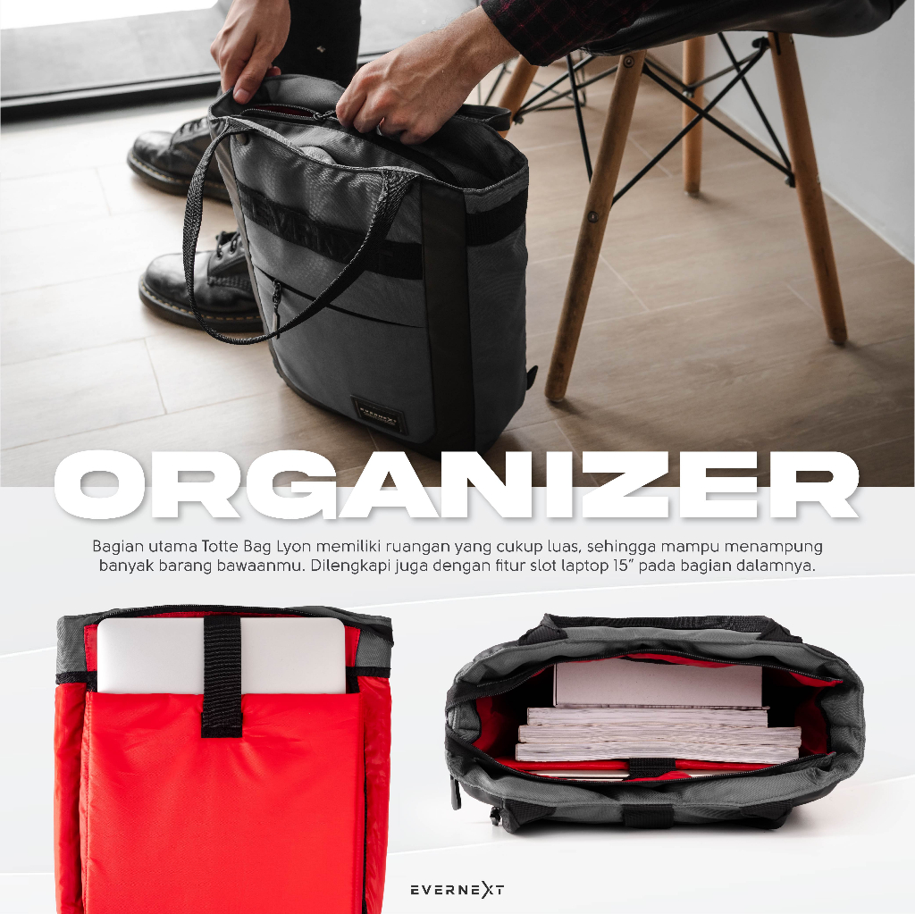 Evernext - Totte Bag Men Women Tote Bag Laptop Backpack Tote Bag Lyon ...