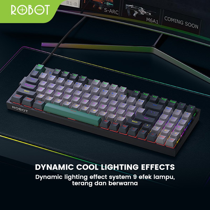 ROBOT WORKMATE II Mechanical Wired Keyboard Gaming 94 Keys PBT Keycaps ...