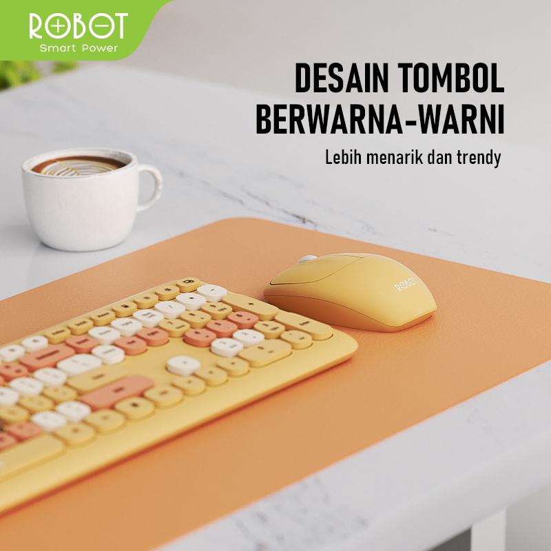 Robot Premium Set Wireless Mouse & Keyboard Combo KM3300 Silent Click ...