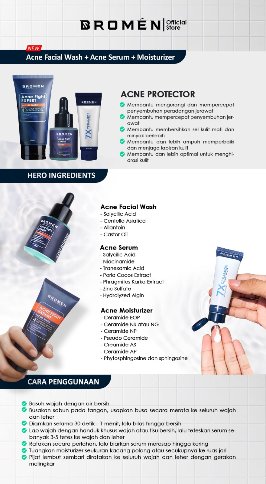 Bromen Acne FIGHT BOOSTER PLUS (Acne Face Wash + Acne Serum + 7x ...