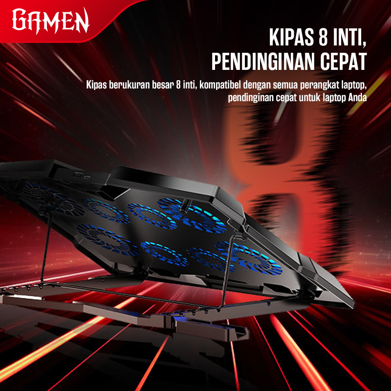 GAMEN Laptop Gaming Cooling Stand Fan 8 Core/Core Silent Mode GCP100 ...