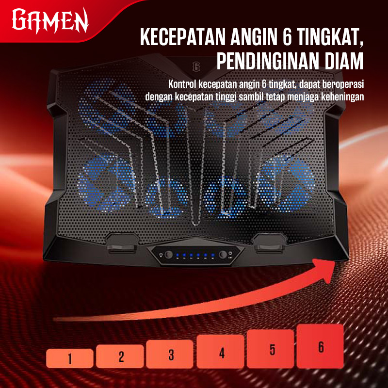 GAMEN Laptop Gaming Cooling Stand Fan 8 Core/Core Silent Mode GCP100 ...