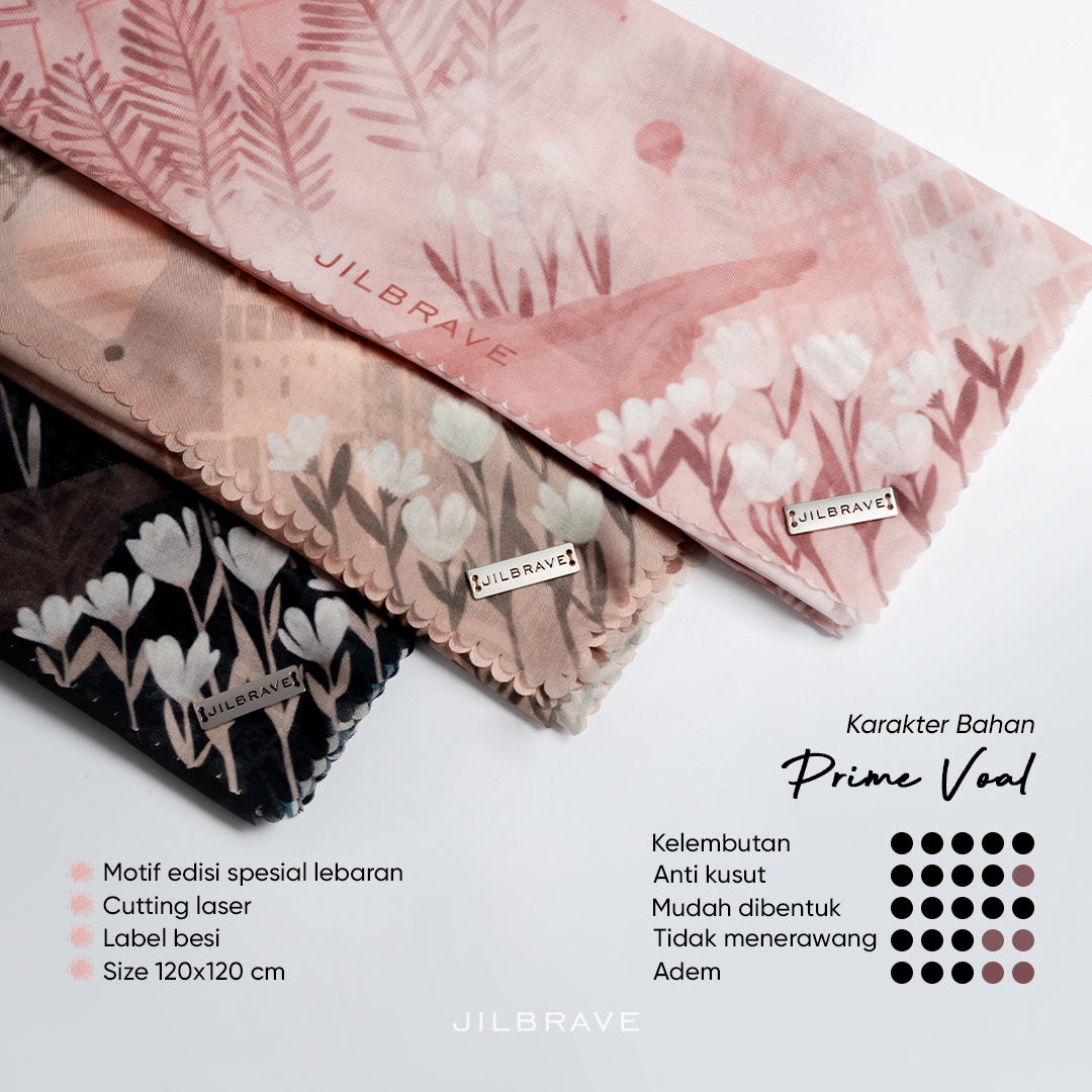 Jilbrave Ruvee Scarf Hijab Square Motif Rectangular Veil Premium ...