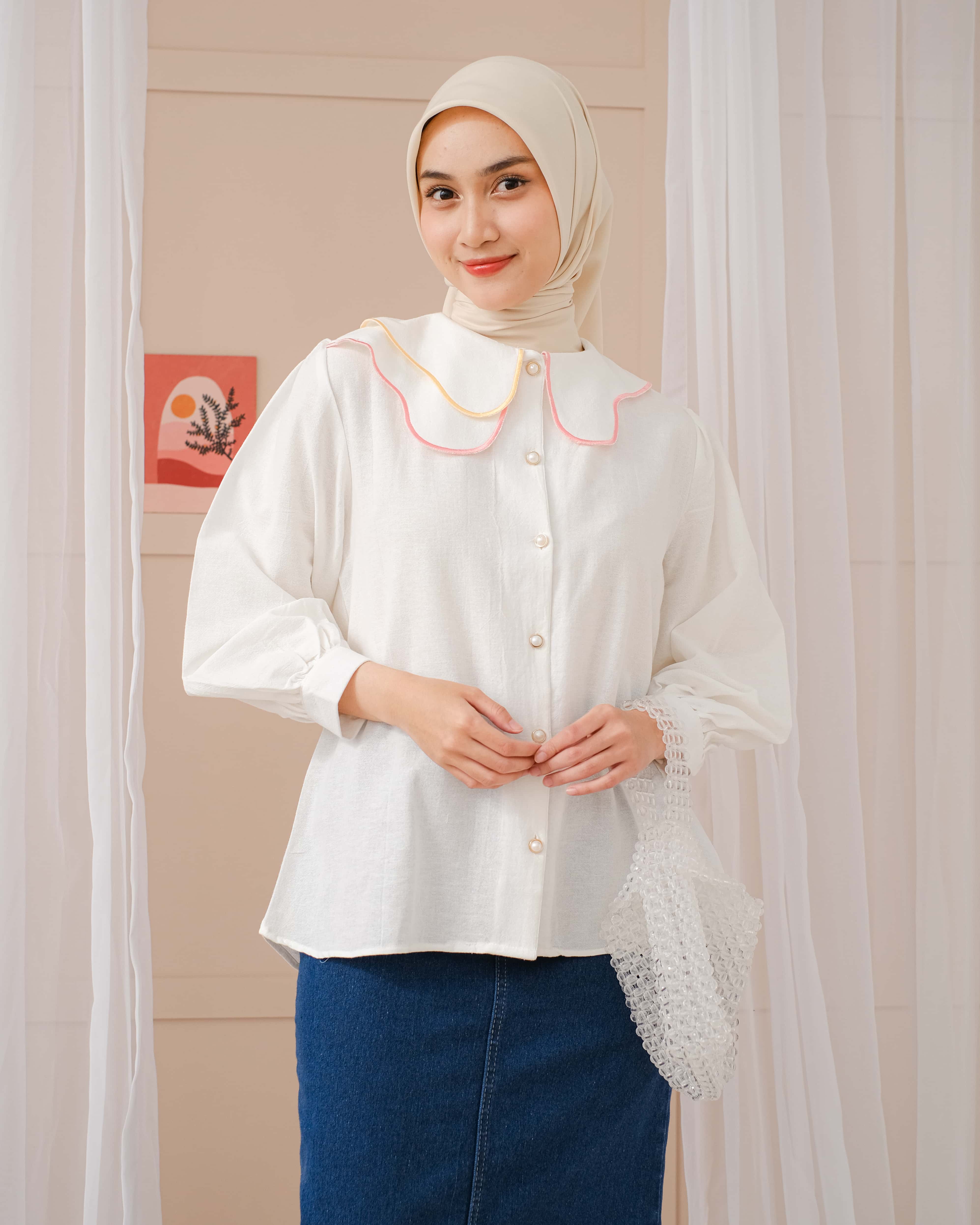 KEMEJA Mayoutfit Eva Shirt | Women's Plain Shirt with Layer Front ...