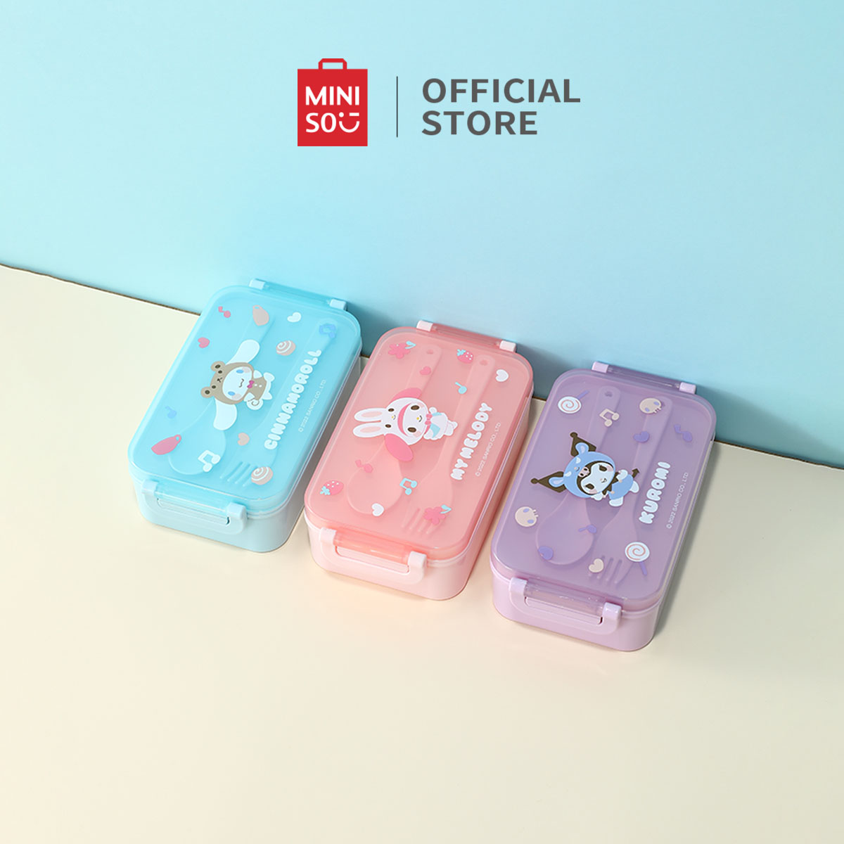 Miniso x Sanrio Bento Lunch Box Food Packaging Box With Spoon and Fork ...