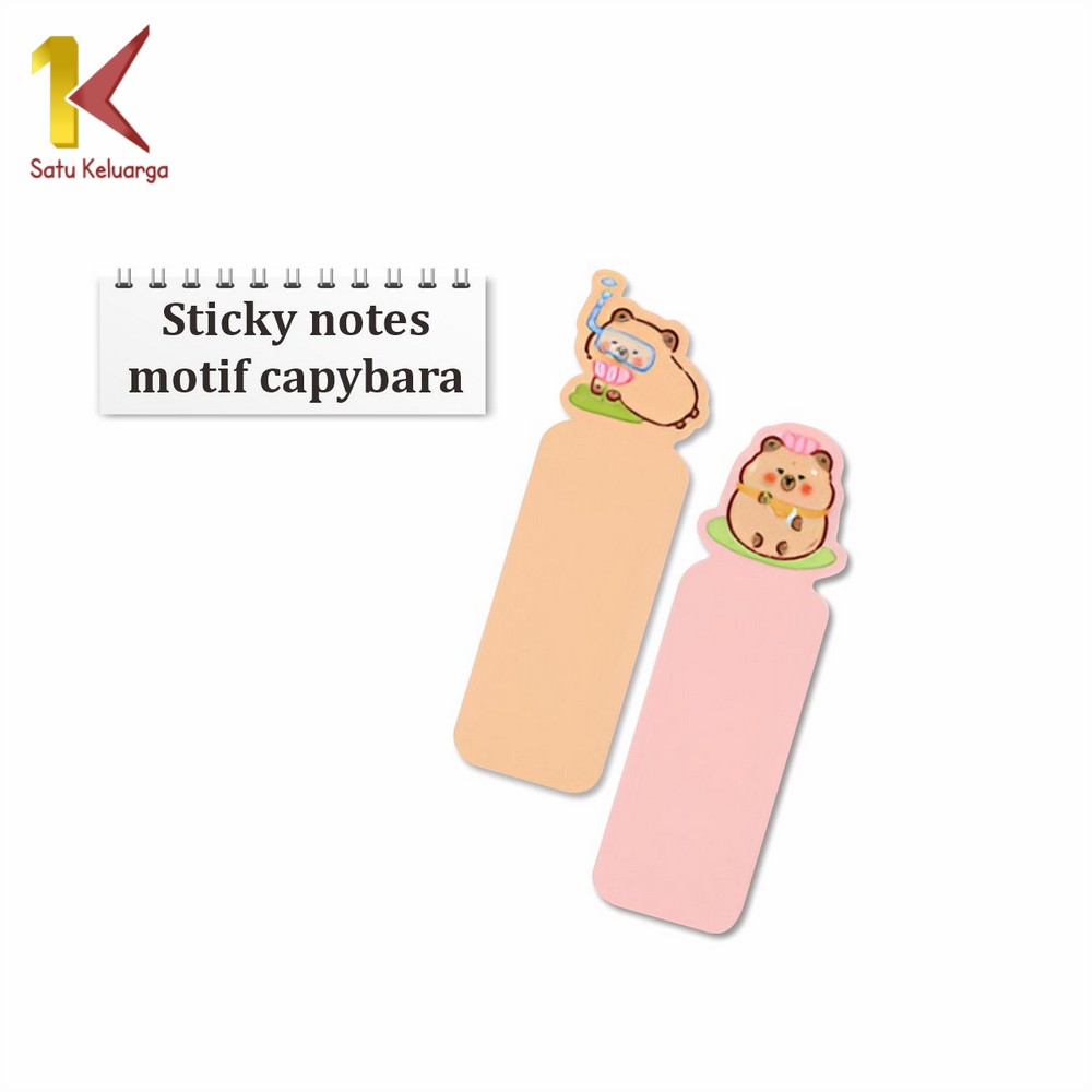 One Family Sticky Notes Cute Capybara Motif 8 Rows A95 Capybara Memo ...